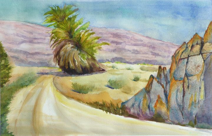 Lone Desert Tree - Limor Dekel - Paintings & Prints, Landscapes ...