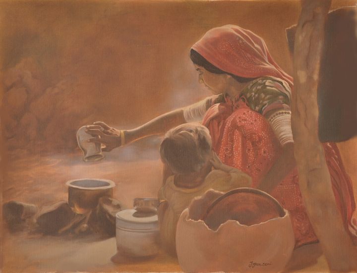 Morning tea - Soni Art Gallery - Paintings & Prints, Ethnic, Cultural ...