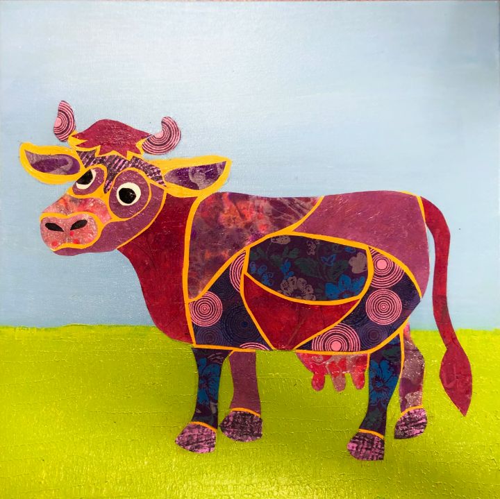 Purple Cow - Debbie Gibbs - Paintings & Prints, Animals, Birds, & Fish ...
