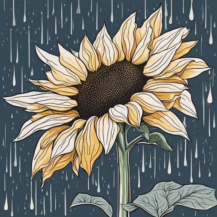 In the rain - Creative creation - Drawings & Illustration, Flowers ...