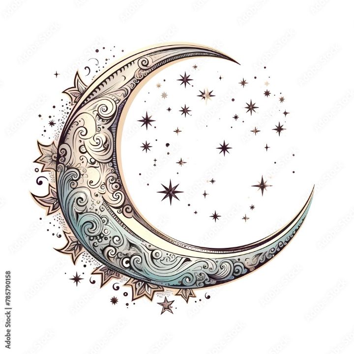 Boho crescent moon - Creative creation - Digital Art & AI, Astronomy ...