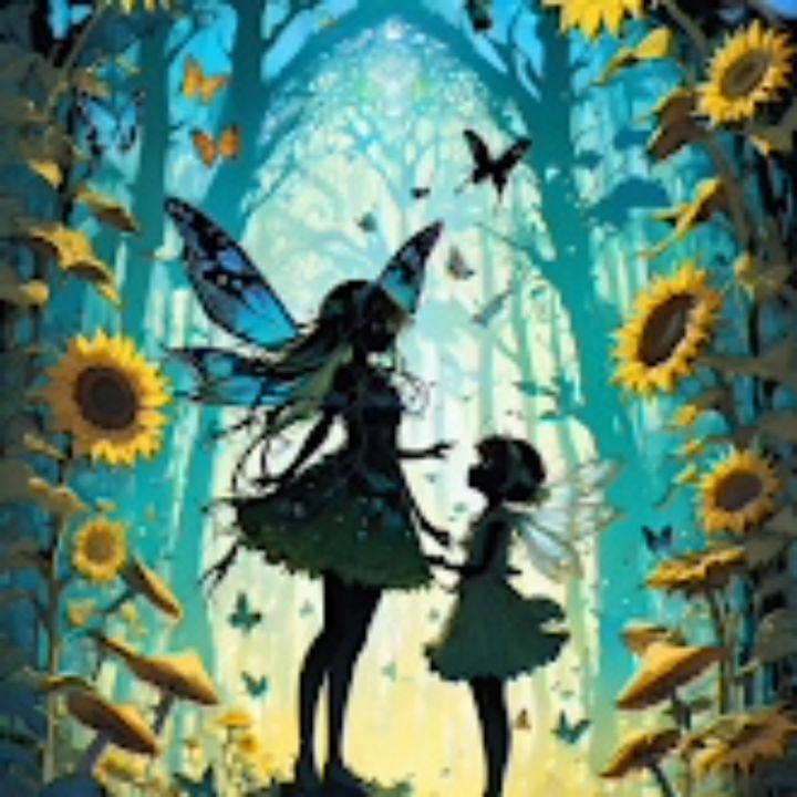 Sunflower and fairies - Creative creation - Paintings & Prints, Fantasy ...
