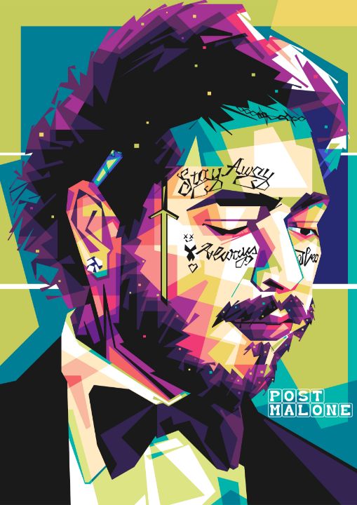Post Malone pop art style - Asran vektor - Digital Art, Entertainment ...