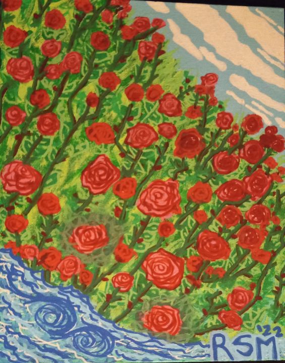 Field of Roses - The Art of Rose Star - Paintings & Prints, Flowers ...