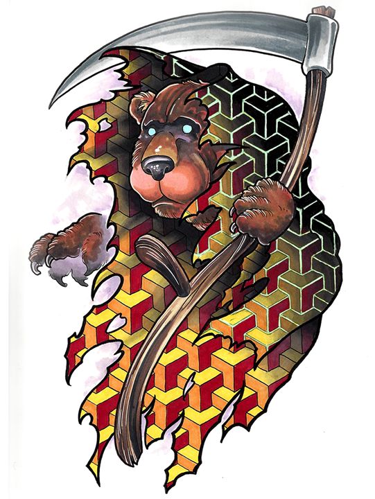 Grim Reaper Bear - Tim Pangburn Art - Paintings & Prints, Animals ...
