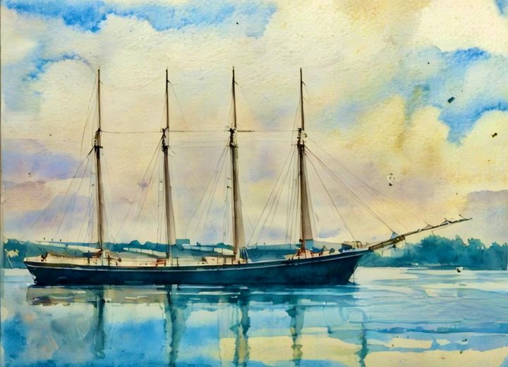 Schooner Edwin R. Hunt launched 1892 - smudged inspirations - Digital ...
