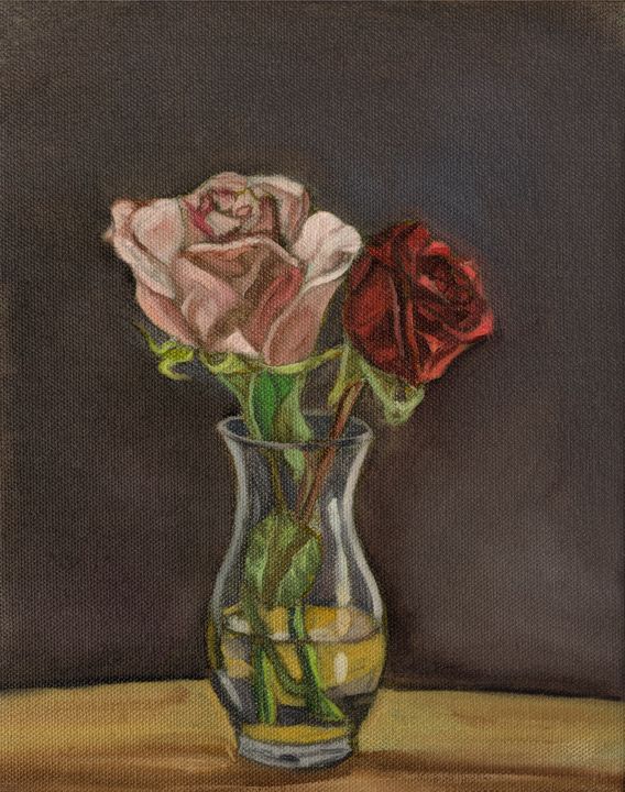 Two Roses. - J Eneas Art - Paintings & Prints, Flowers, Plants, & Trees ...
