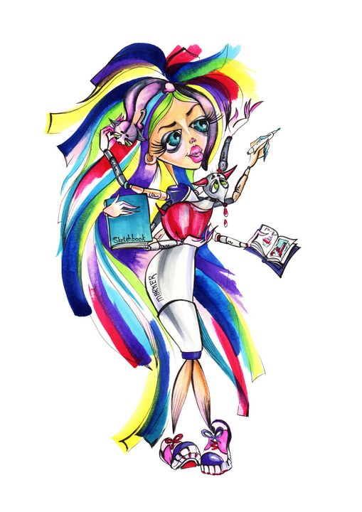 Cartoon monster girl. Artist - Zhanna Moon - Drawings & Illustration ...