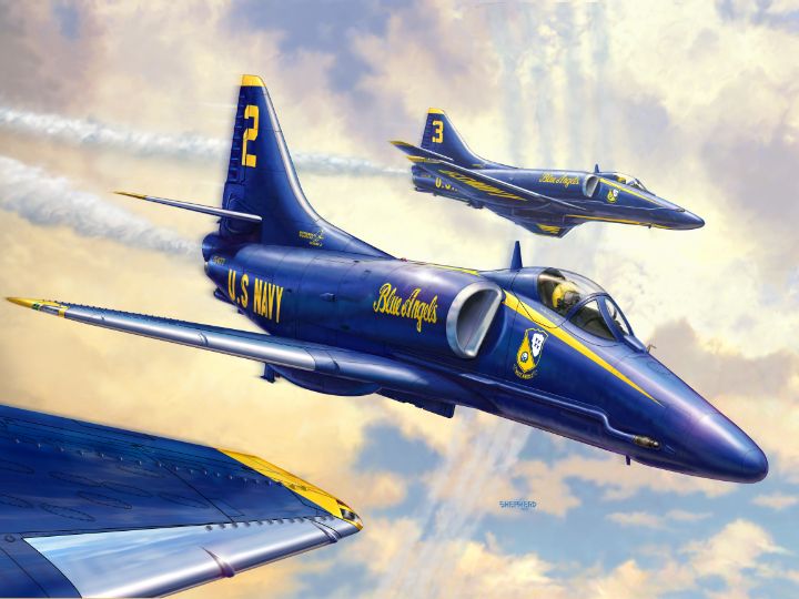 Blue Angels Skyhawks - Stu-Art - Digital Art, Vehicles & Transportation ...