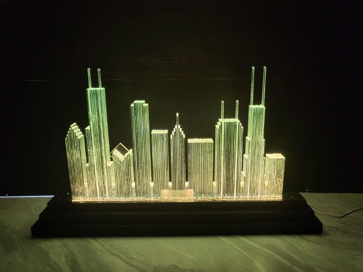 Chicago Skyline - City Glass Skylines - Glass, Sculptural & Artistic ...