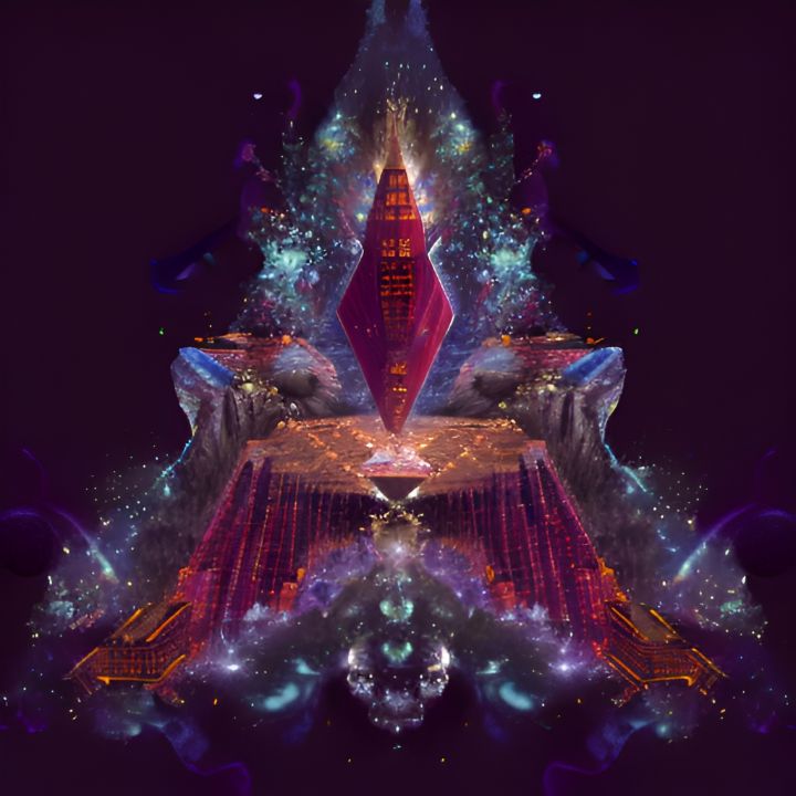 Intergalactic Pyramid Starship - Kosmic Kreation - Digital Art ...