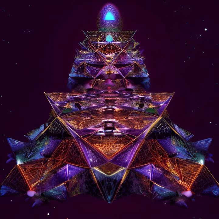 Intergalactic Pyramid of Blue light - Kosmic Kreation - Digital Art ...