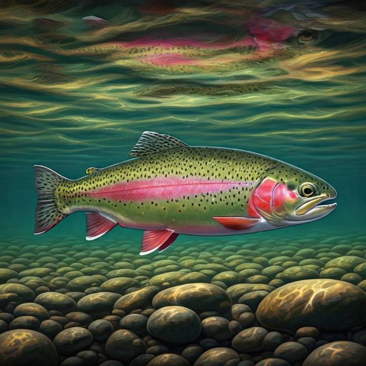 trout in the water 1 - Jana ART - Digital Art & AI, Animals, Birds ...