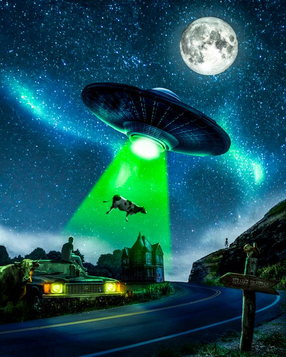 UFO Stole My Cow! - AstylePS - Digital Art & AI, Entertainment, Other ...