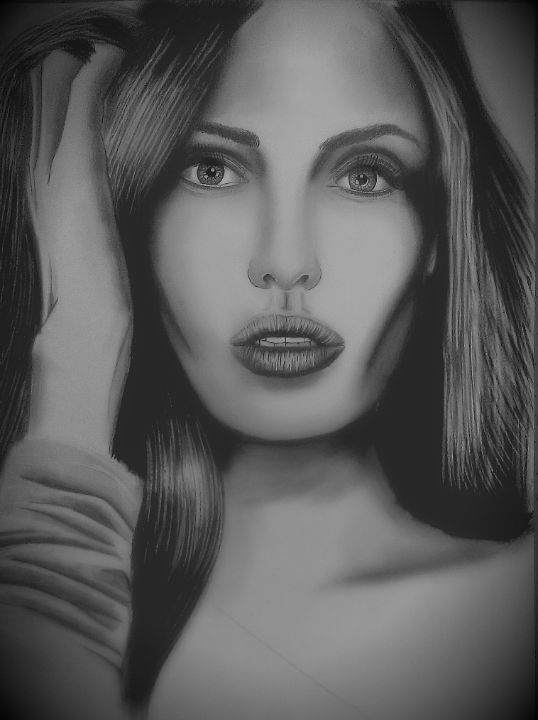 Angelina Jolie Portrait - Braun Olivier - Drawings & Illustration ...