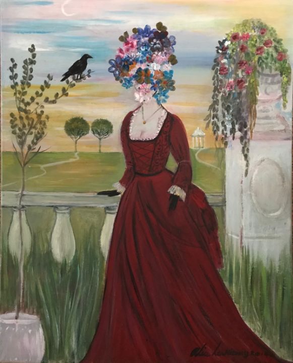 Woman and bird - Alice Lenkiewicz - Paintings & Prints, People ...