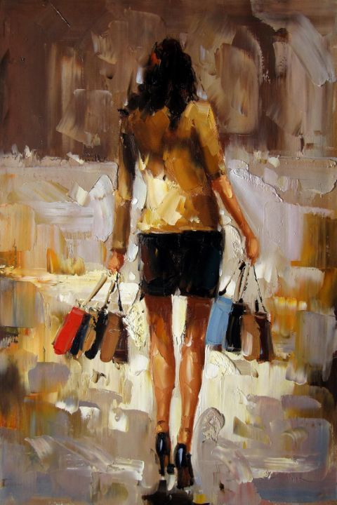 Shopping Girl 203 - Artseasy - Paintings & Prints, Landscapes & Nature ...