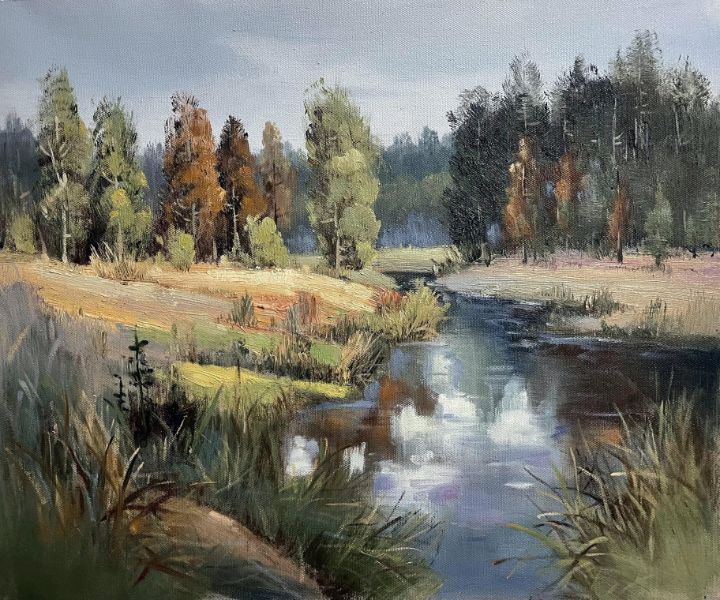 Creek 005D - Artseasy - Paintings & Prints, Landscapes & Nature, Fields, Other Fields - ArtPal