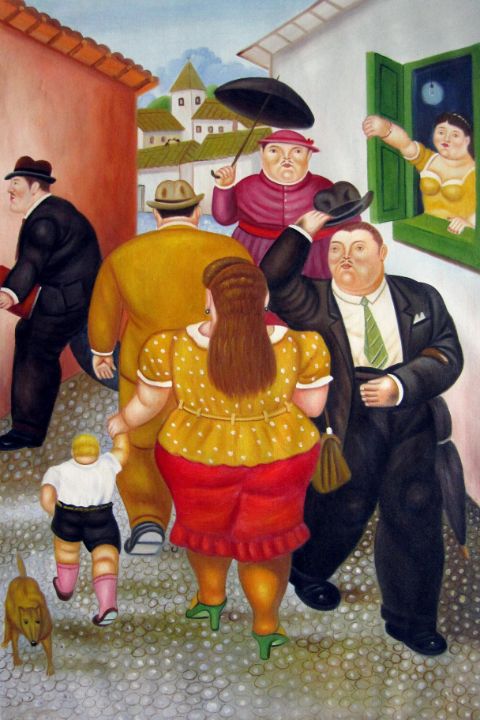In style of Fernando Botero 239D - Artseasy - Paintings & Prints ...