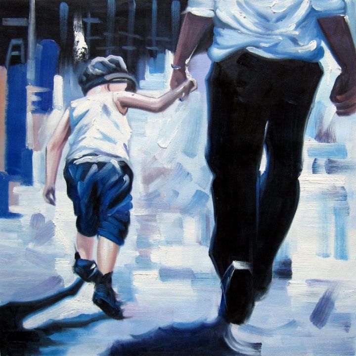 Dad and son 001 - Artseasy - Paintings & Prints, People & Figures ...