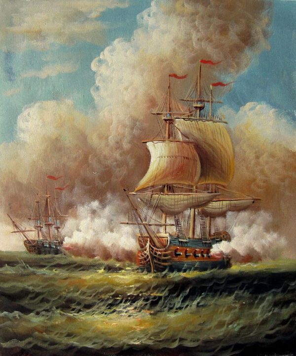 Naval battle 015 - Artseasy - Paintings & Prints, Vehicles ...