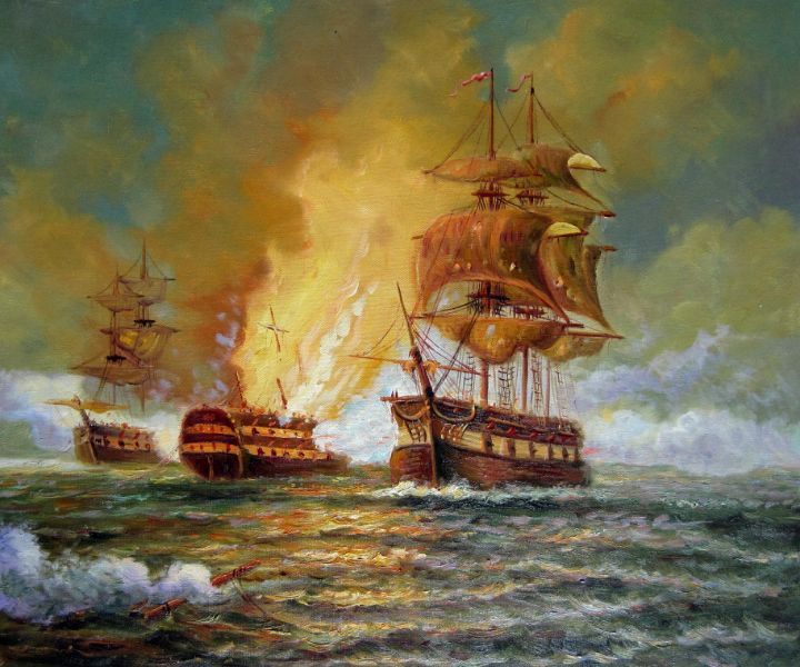 Naval battle 018 - Artseasy - Paintings & Prints, Vehicles ...