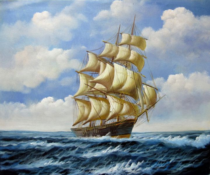 Tall Ship sailing 001 - Artseasy - Paintings & Prints, Vehicles ...