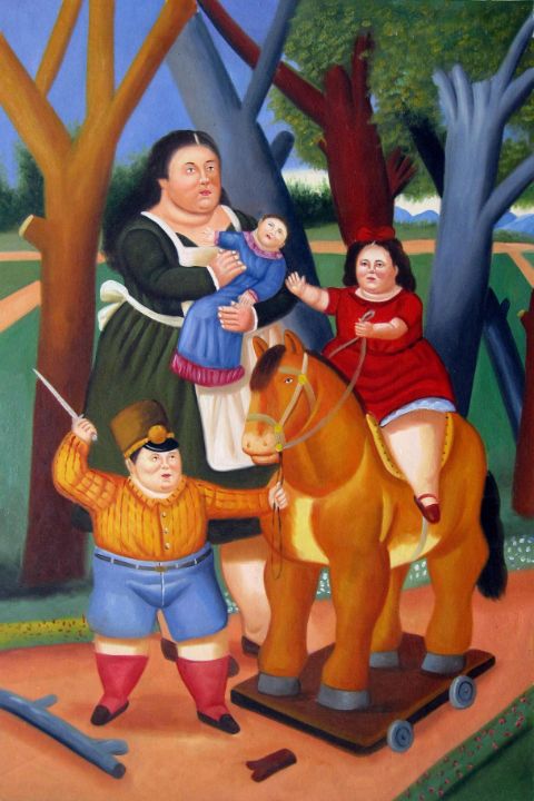 In style of Fernando Botero 252D - Artseasy - Paintings & Prints ...