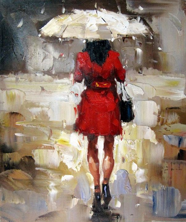In rain 101 - Artseasy - Paintings & Prints, People & Figures, Female ...