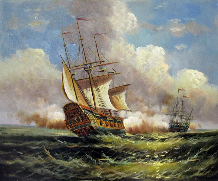 Naval battle 004 - Artseasy - Paintings & Prints, Vehicles ...