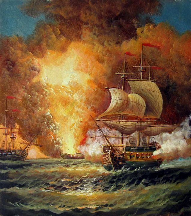 Naval battle 009 - Artseasy - Paintings & Prints, Vehicles ...