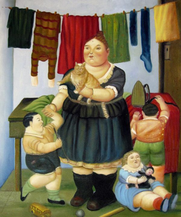 In style of Fernando Botero 188D - Artseasy - Paintings & Prints ...