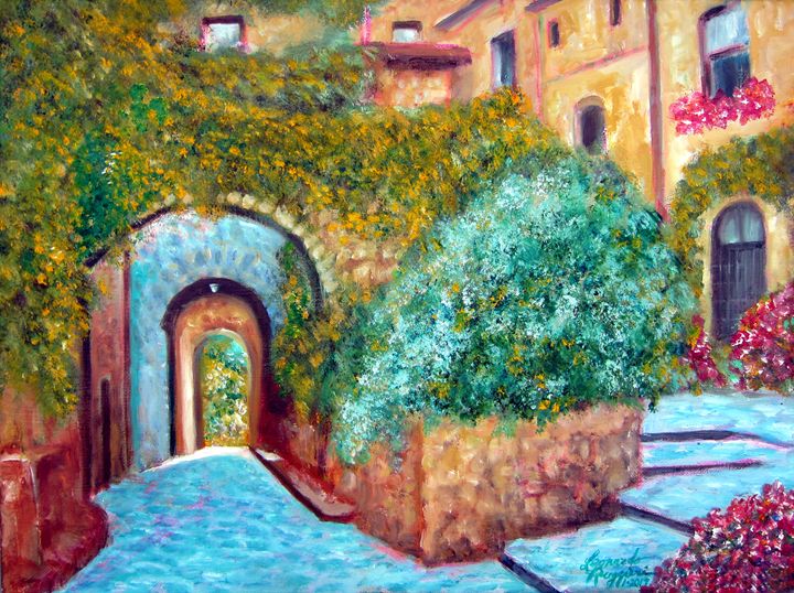 Tuscan Alley - Leonardo Ruggieri Fine Art Paintings - Paintings ...