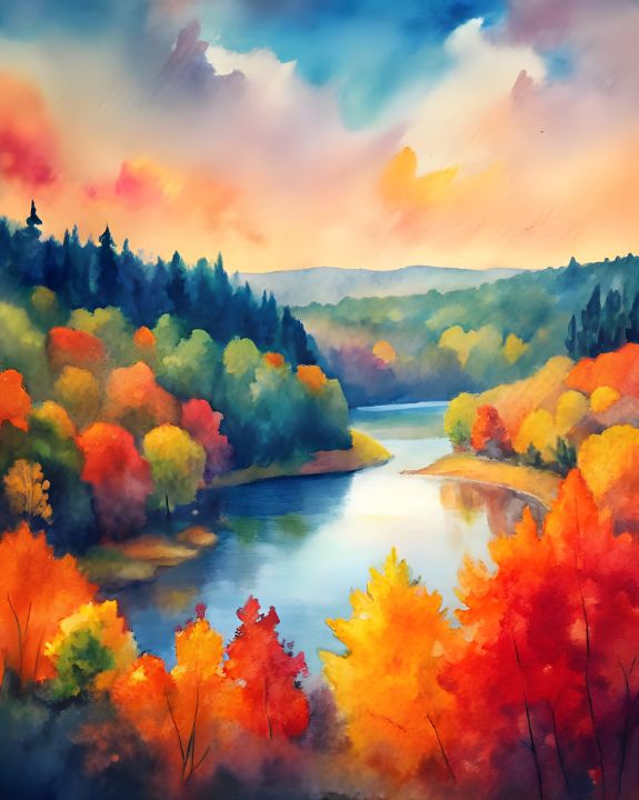 "Autumn Serenity in Missouri" - Wall Elegance - Paintings & Prints ...