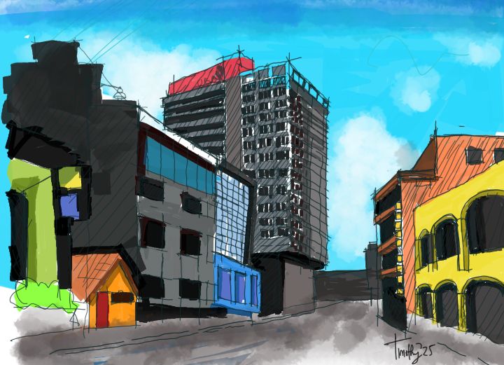 city rough sketch - Artworks of Tim - Drawings & Illustration, Abstract ...
