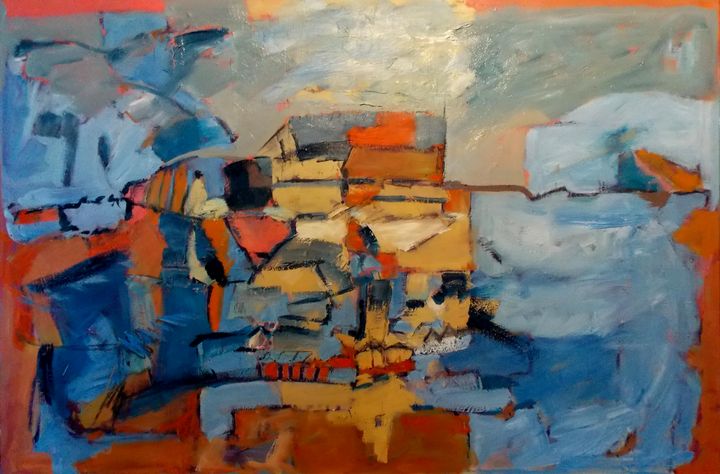 Coastal Town - Stewart Nicol Soutar - Paintings & Prints, Abstract ...