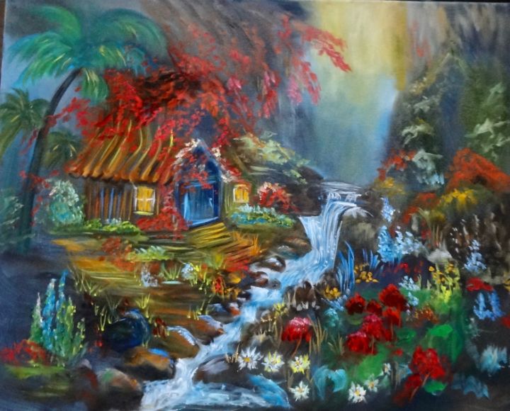 QUAINT HAWAIIAN HOMESTEAD - Jennylee - Paintings & Prints, Landscapes ...