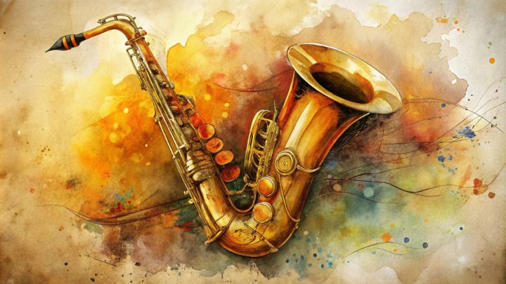 Water Color Art Of A Saxophone - HK Studio - Wallpapers - Posters ...