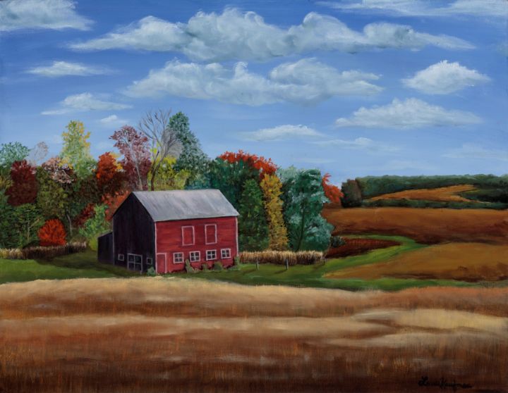 Small Barn in Autumn - Little Chicken Studios - Paintings & Prints ...