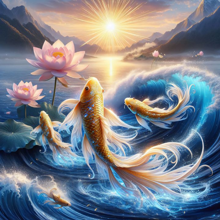 Flying Koi Fishes Enjoy the Freedom - Shylin - Digital Art & AI ...