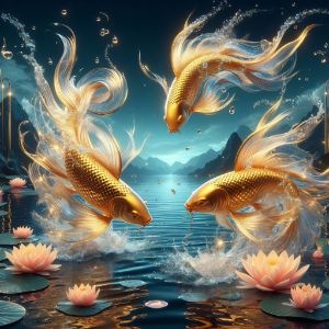 Flying Koi Fishes Enjoy the Freedom - Shylin - Digital Art & AI ...