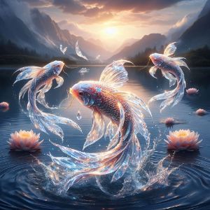Flying Koi Fishes Enjoy the Freedom - Shylin - Digital Art & AI ...