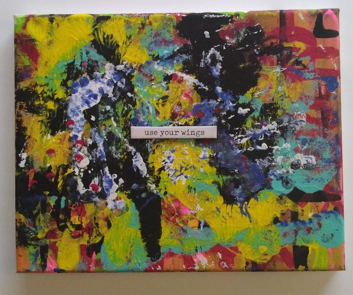 You can fly! - Tina Bina - Paintings & Prints, Abstract, Collage - ArtPal