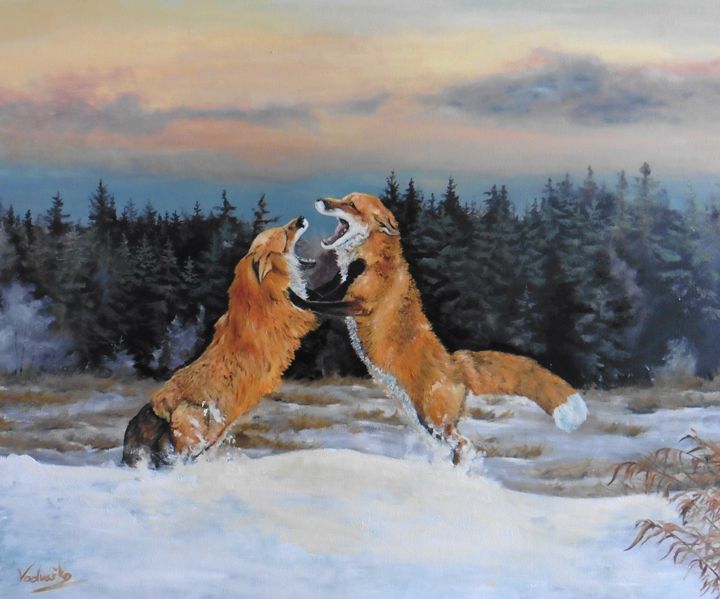 Red Fox - Painter Marek Vodvářka - Paintings & Prints, Animals, Birds ...