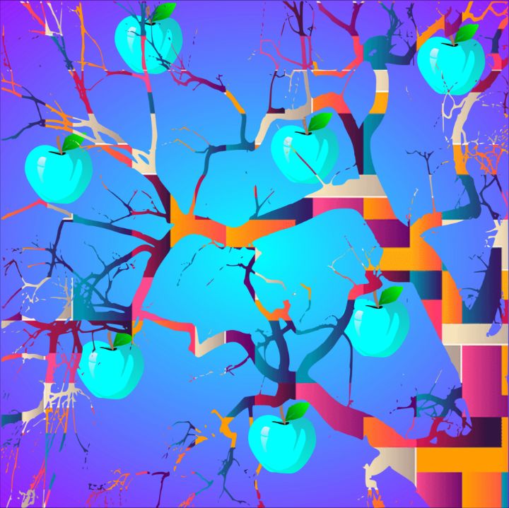 Fairy tale blue apple tree - Bonna Shejve - Drawings & Illustration ...