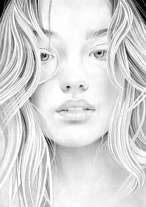 Female Portrait Pencil Drawing - Matthew Hack - Drawings & Illustration ...