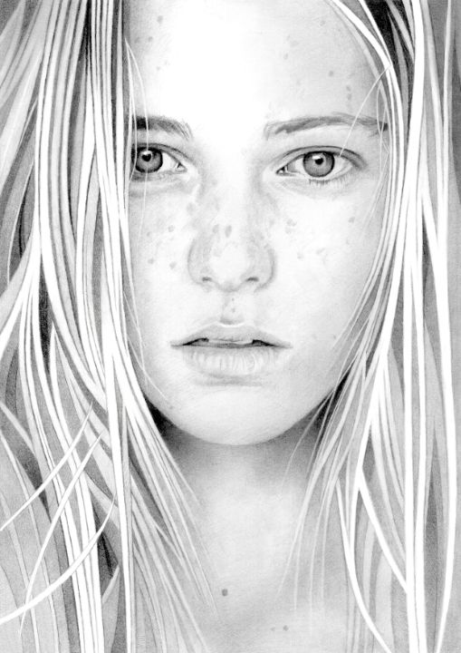 Female Portrait Pencil Drawing - Matthew Hack - Drawings & Illustration ...