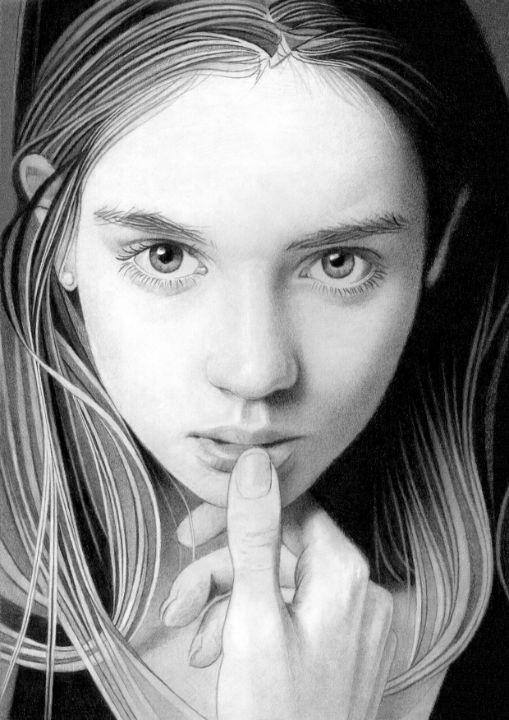 Female Portrait Pencil Drawing - Matthew Hack - Drawings & Illustration ...
