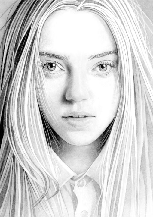Female Portrait Pencil Drawing - Matthew Hack - Drawings & Illustration ...
