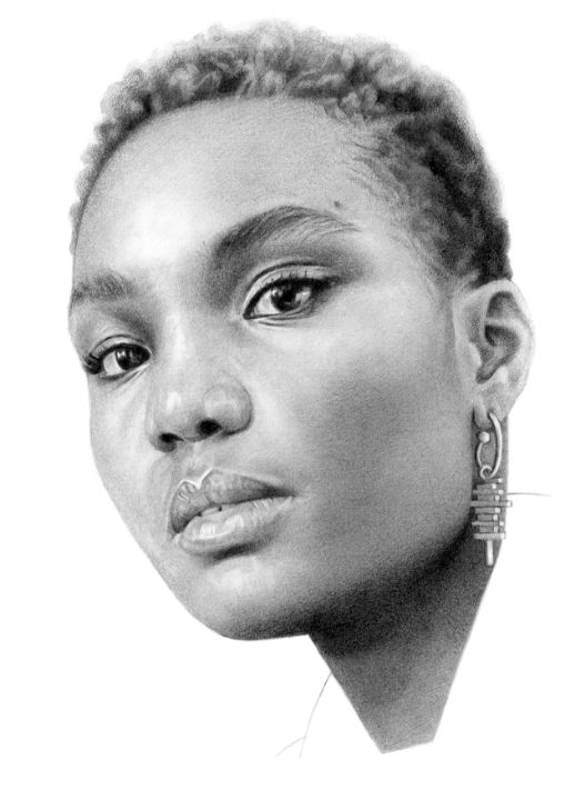 Female Portrait Pencil Drawing - Matthew Hack - Drawings & Illustration, People & Figures ...